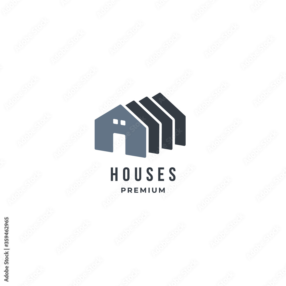 Folding House logo with window. premium vector logo design idea Stock ...