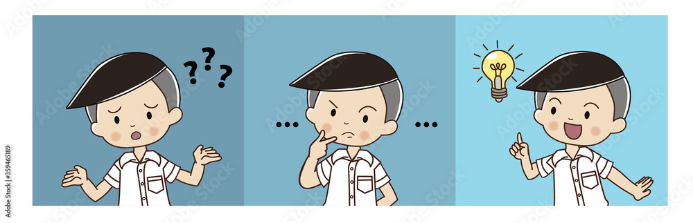 Cute boy in Thai student uniform is confusing then thinking and got the ...