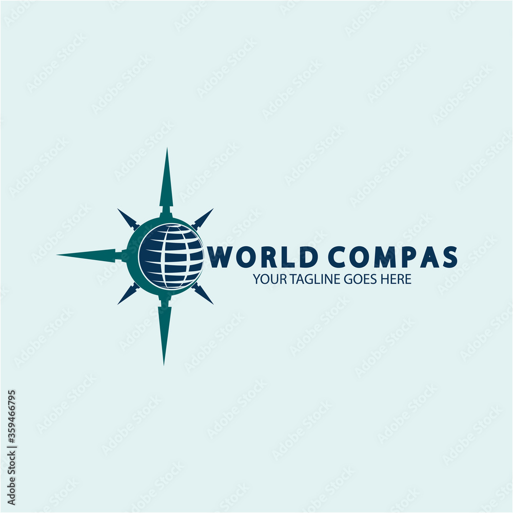 World Compass logo design, world logo concept, compass logo concept ...