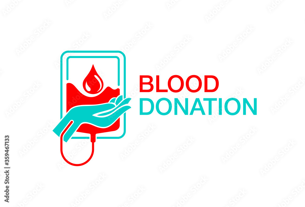 Blood donation emblem - Donate conceptual logo for World Blood Donor ...