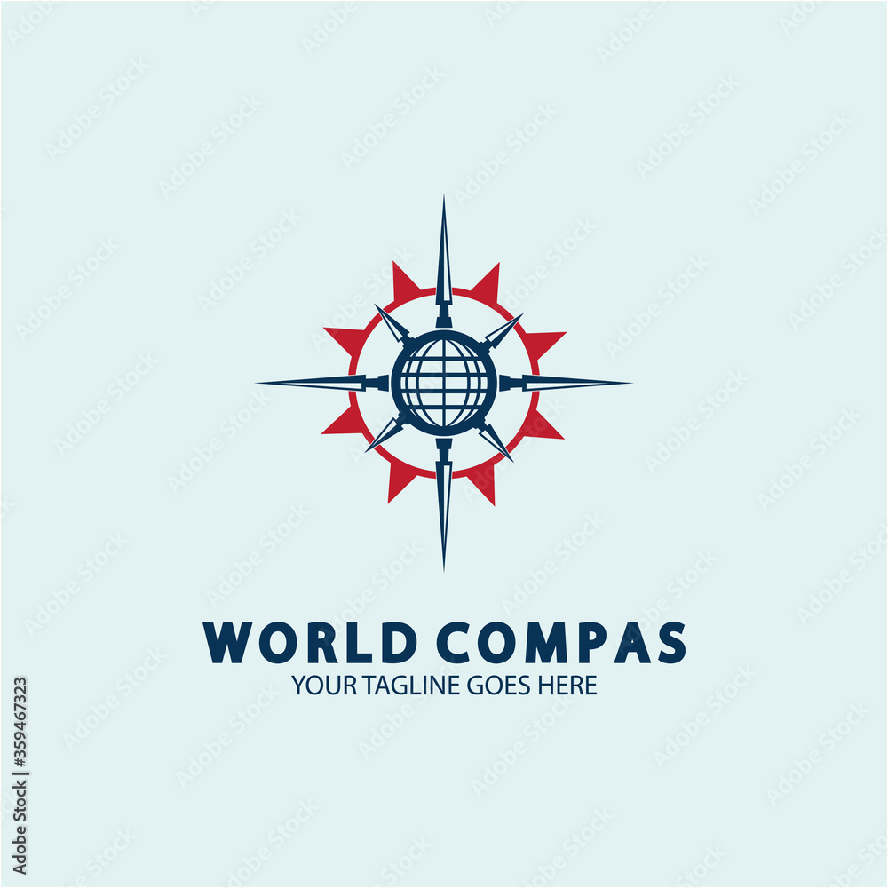 World Compass logo design, world logo concept, compass logo concept ...