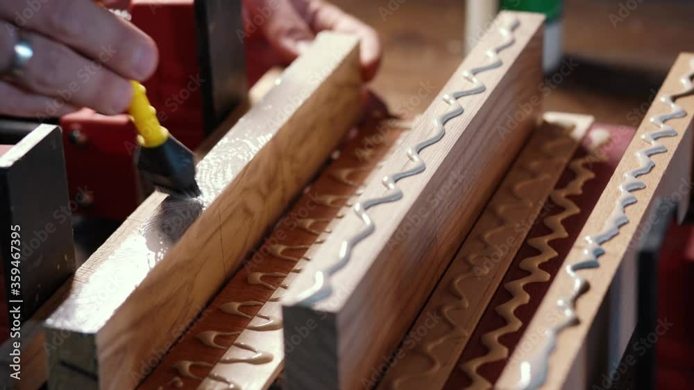 Bonding wood in the workshop. The use of glue for different types of ...