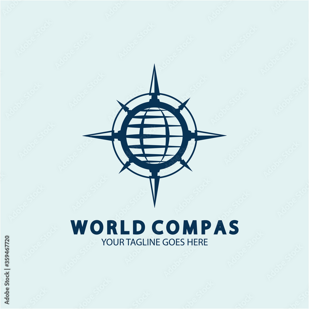 World Compass logo design, world logo concept, compass logo concept ...
