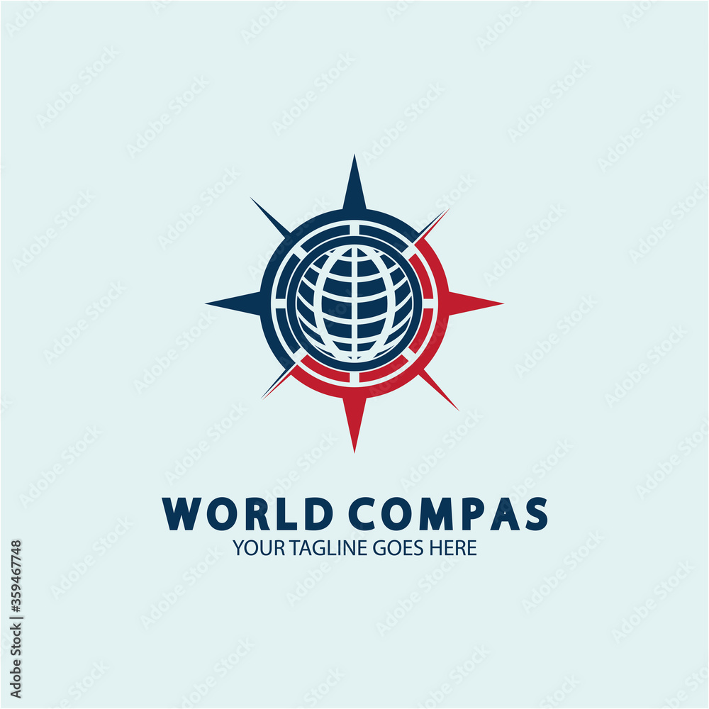 World Compass logo design, world logo concept, compass logo concept ...