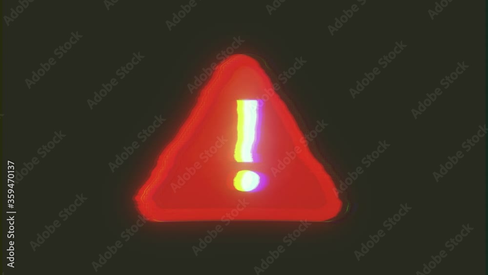 Forbidden Warning Sign Glitch Video Background/ 4k animation of a ...