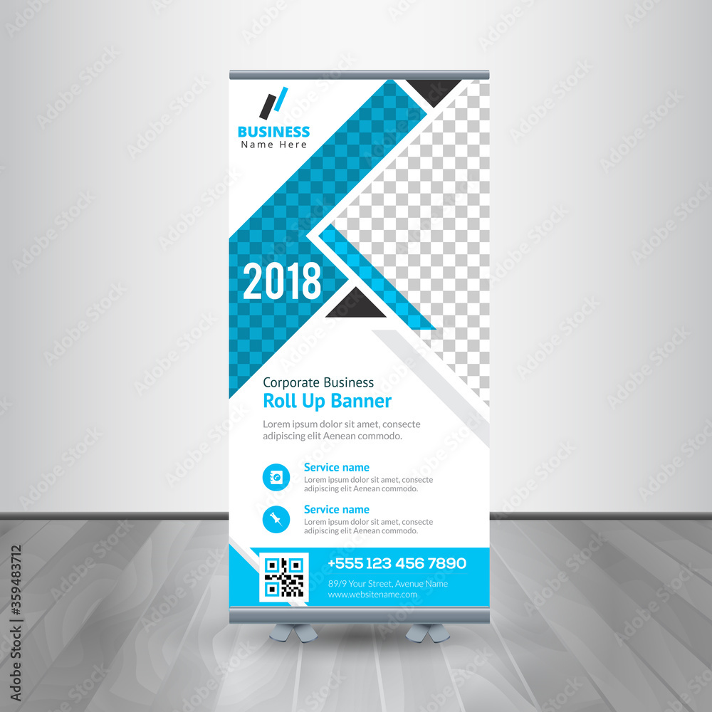 Roll-up for exhibitions, banner for seminar, layout for placement of ...
