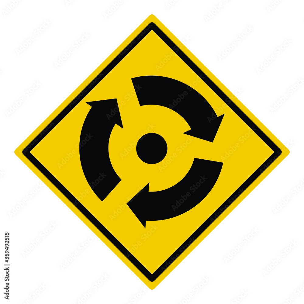 roundabout sign, circle, circular and round, traffic sign vector Stock ...
