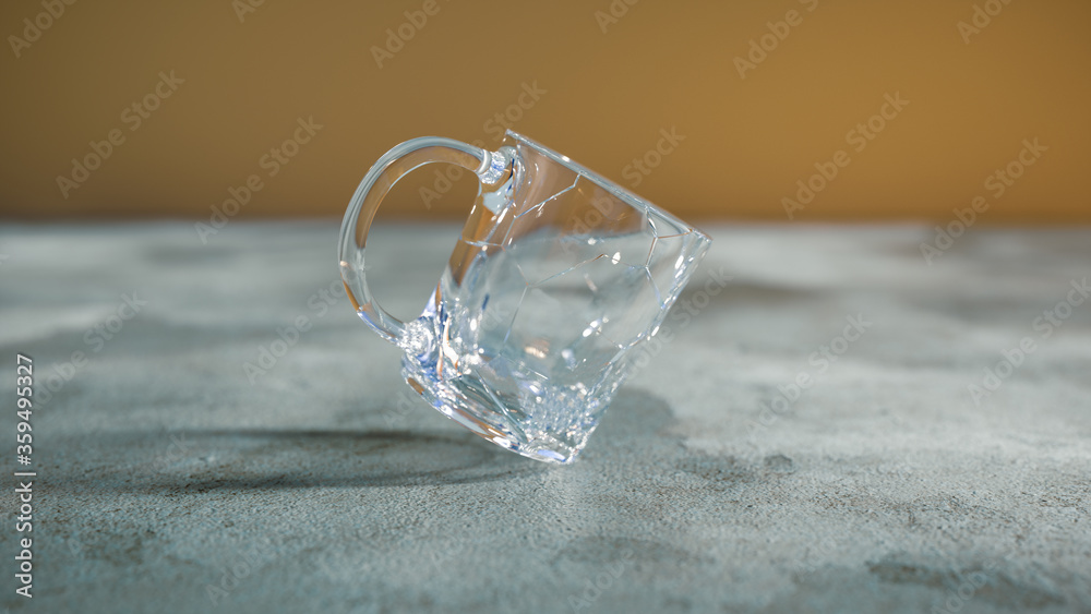 Broken Glass Pieces On Floor