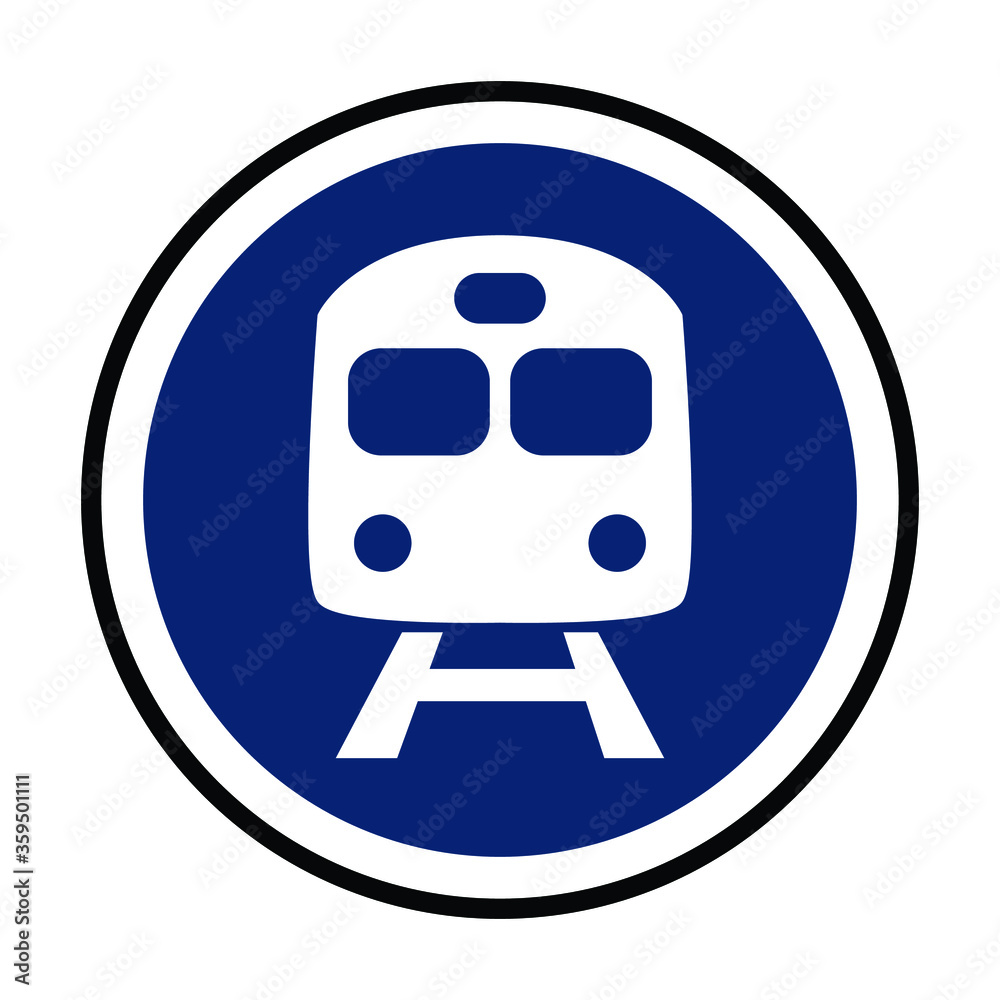 train station sign, railroad signal, railway traffic sign vector Stock ...
