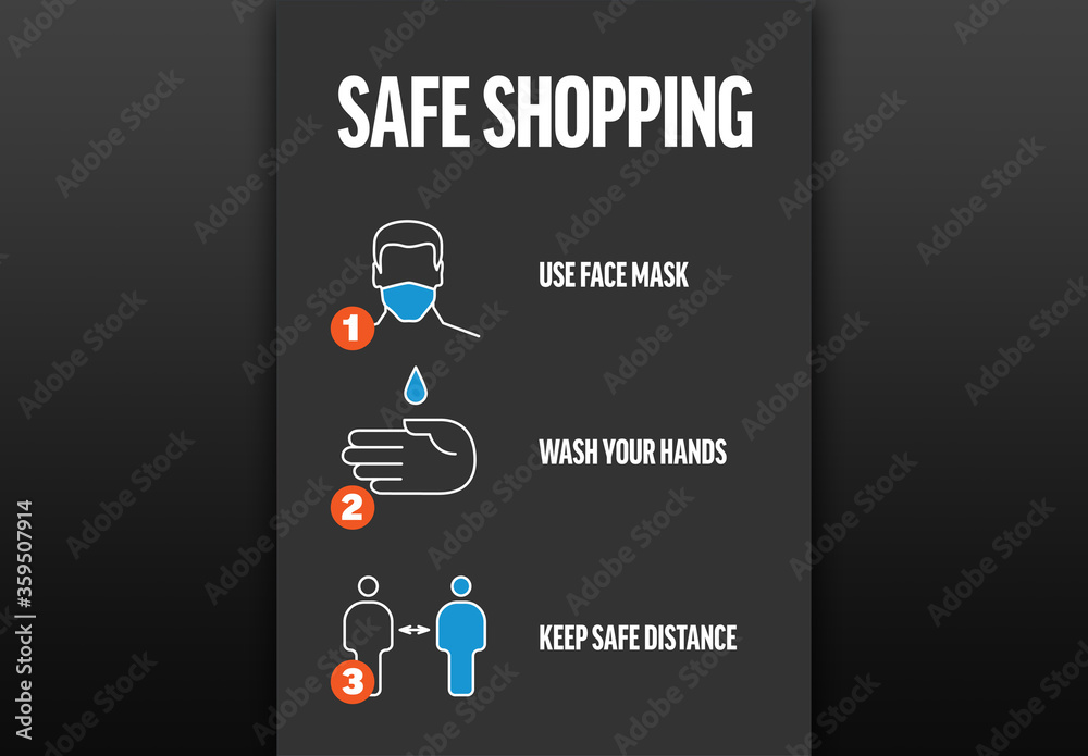 Covid-19 Safety Poster Layout Stock Template | Adobe Stock