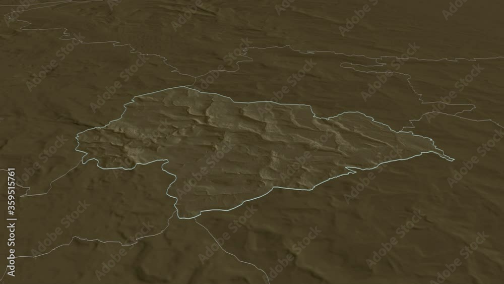 Calderdale, administrative county with its capital, zoomed and extruded ...