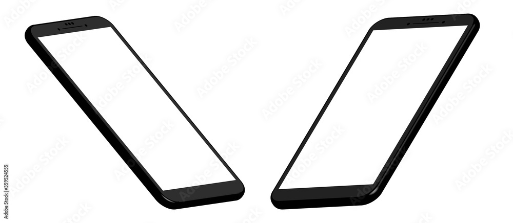 Smartphone perspective view, vector smartphone from different angles ...