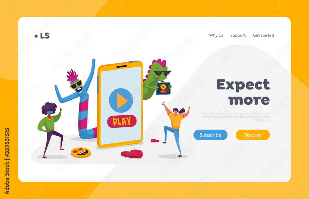 Internet Entertainment, Online Viral Landing Page Template. Friend ...