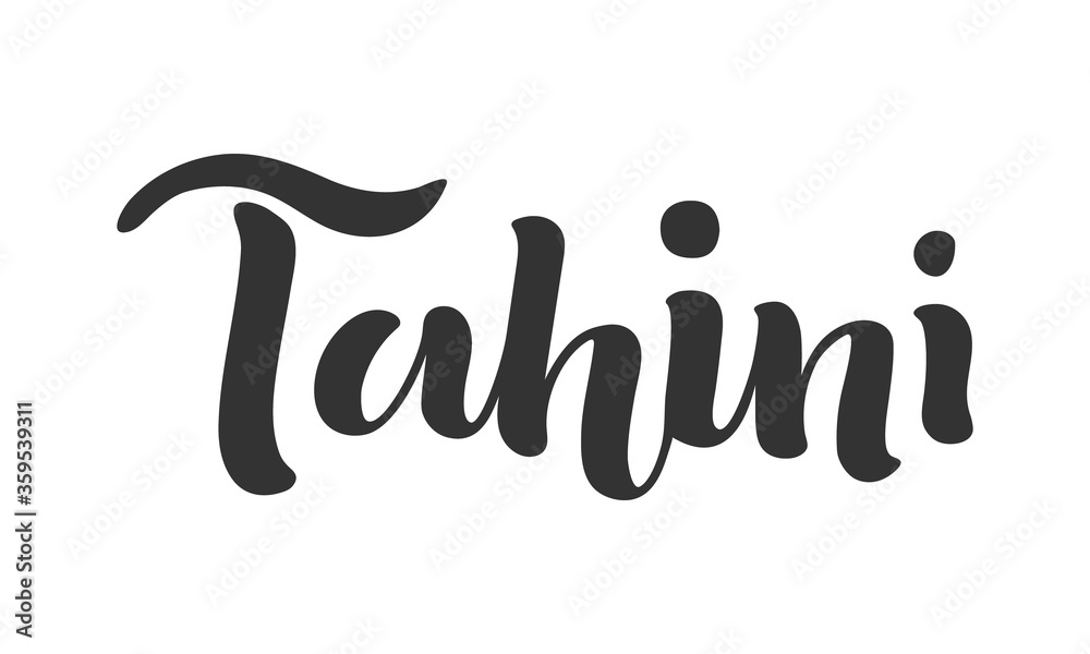 Tahini vector hand drawn lettering Stock Vector | Adobe Stock