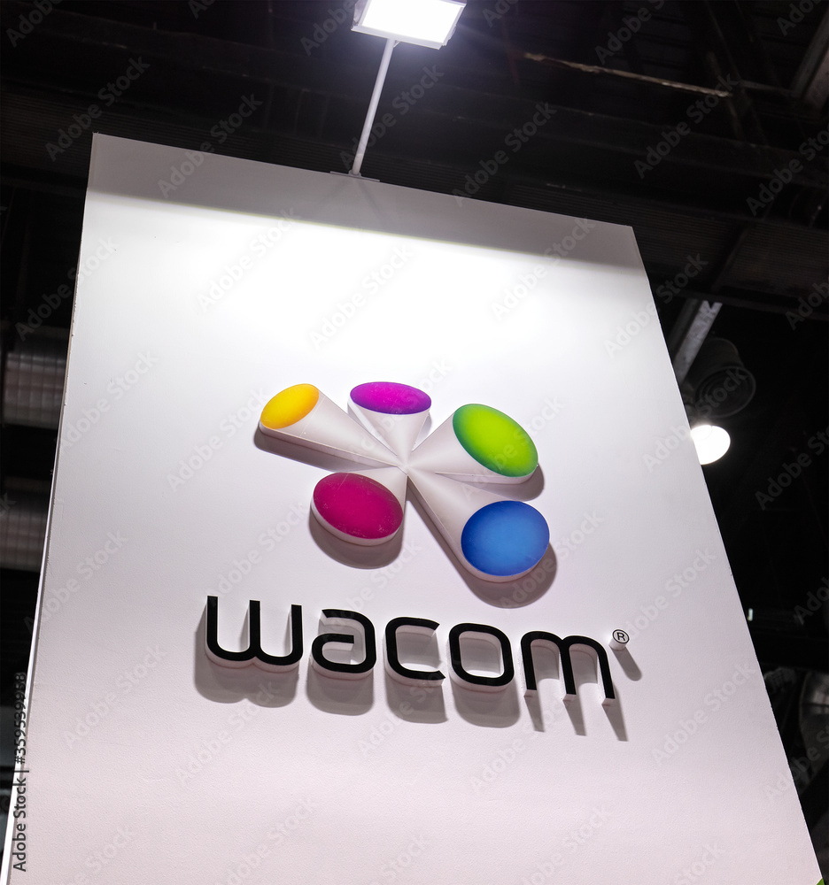 BEIJING, CHINA- AUGUST 19, 2017: wacom sign; Wacom Co., Ltd. is a ...