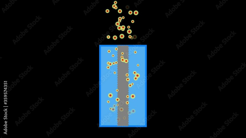 Electrolysis . Separating water into hydrogen and oxygen. Side view ...