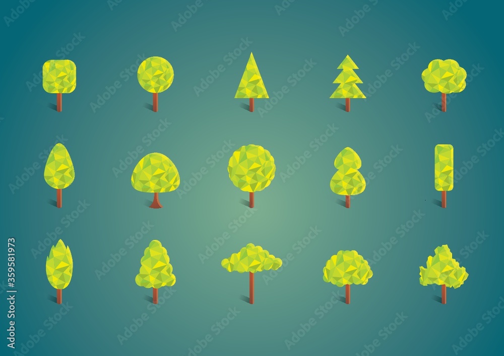 collection of trees Stock Vector | Adobe Stock
