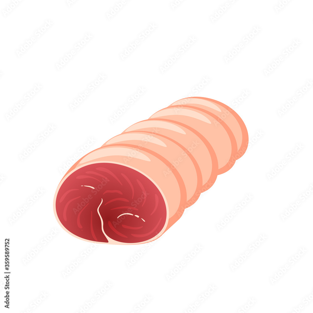 Boneless rump. Vector illustration cartoon flat meat icon isolated on ...