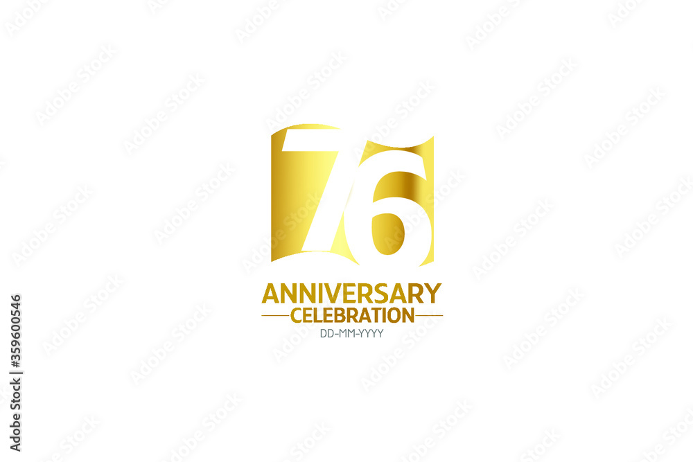 76 year anniversary, minimalist logo years, jubilee, greeting card ...