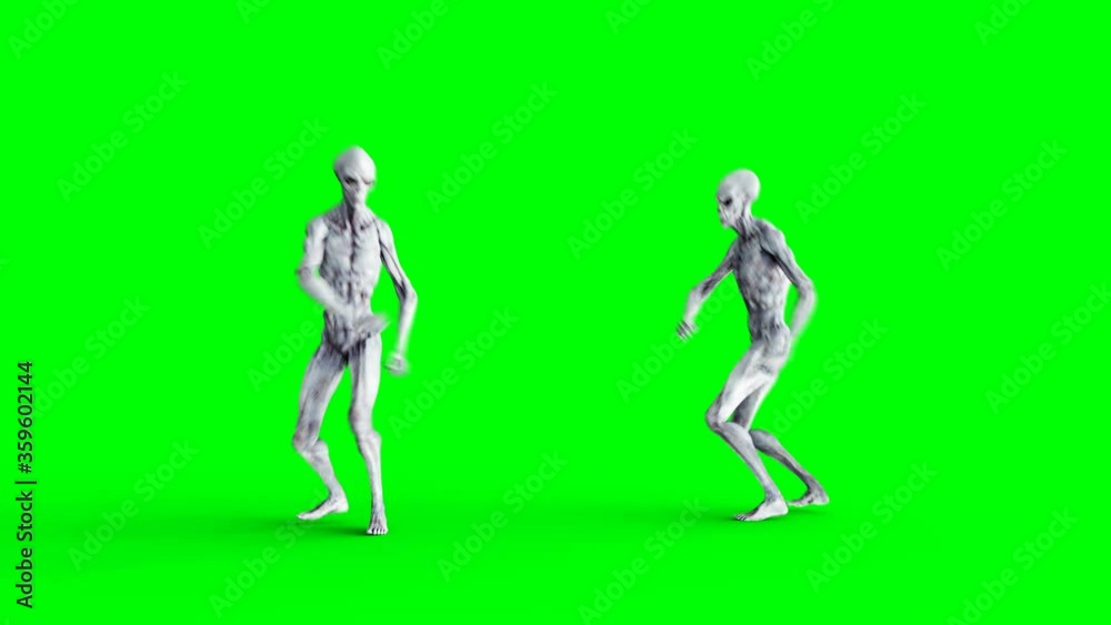 Funny alien dancing twist. Realistic motion and skin shaders. 4K green ...