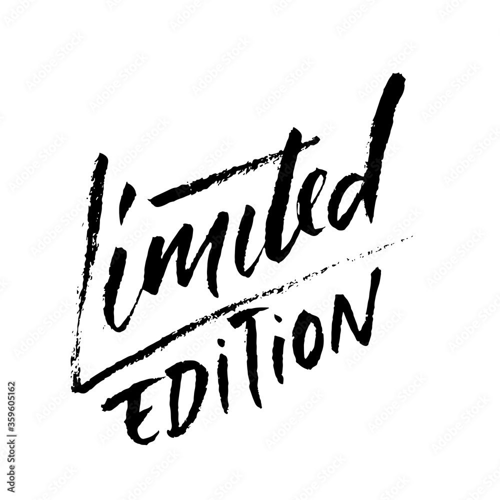 Limited edition. Ink handwritten lettering. Modern dry brush ...