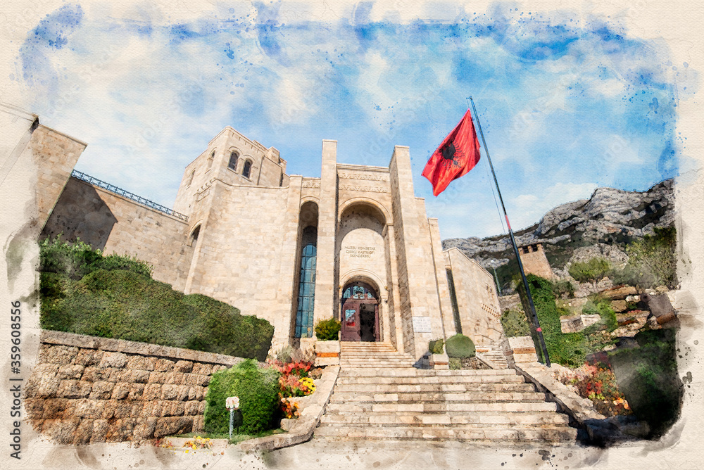 The Skanderbeg Museum in Kruje, Albania. The building of George ...