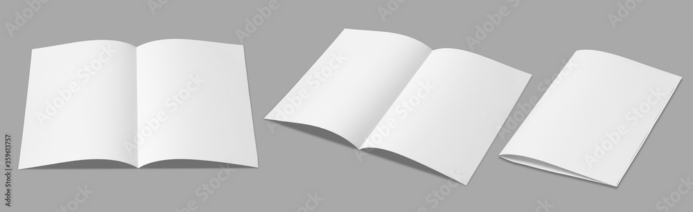 Leaflet folded white paper really,.Fold in half,Open leaflet in square ...