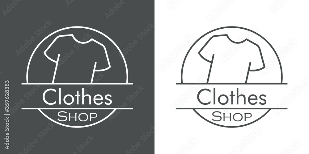 Concepto tienda de ropa. Logotipo lineal con texto Clothes Shop en ...