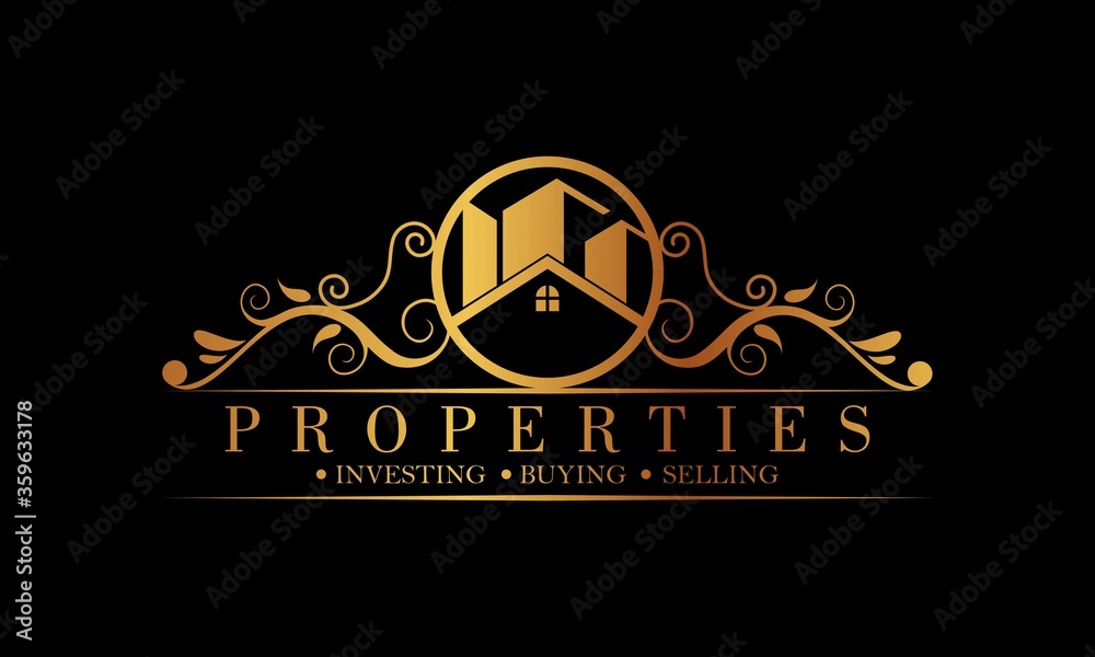 Luxury real estate logo collection with golden details Stock Vector ...