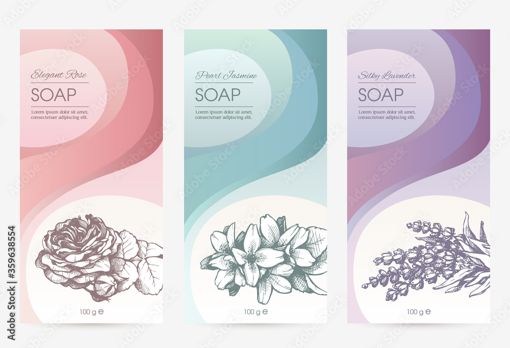 Vector set of templates packaging soap Stock Vector | Adobe Stock