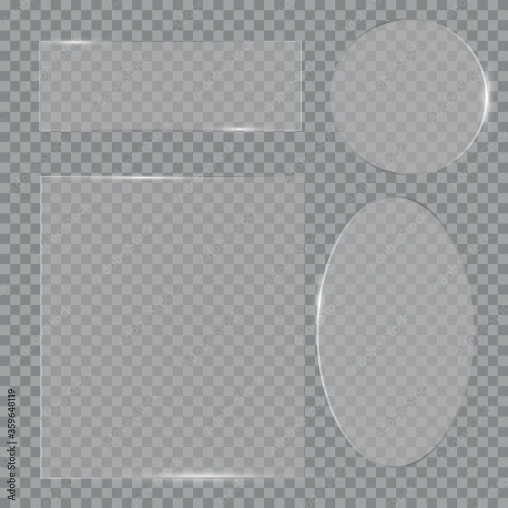 The texture of glass, mirrors, windows. Square glass plate. Light ...