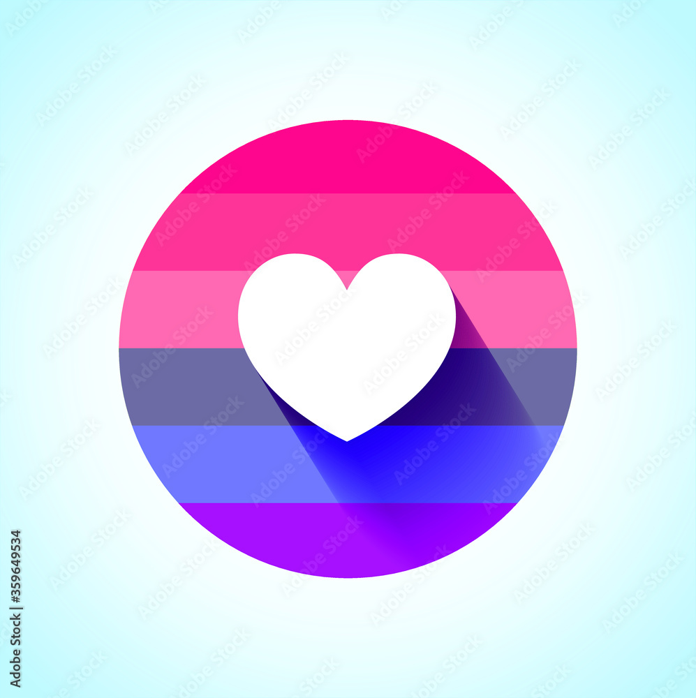 Concept vector - glossy, stylish social media love icon (Symbol). Pink ...