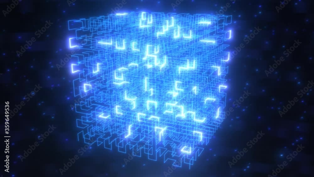 Futuristic Computer Digital Data Flow Cyberspace Connection Matrix - 4K ...