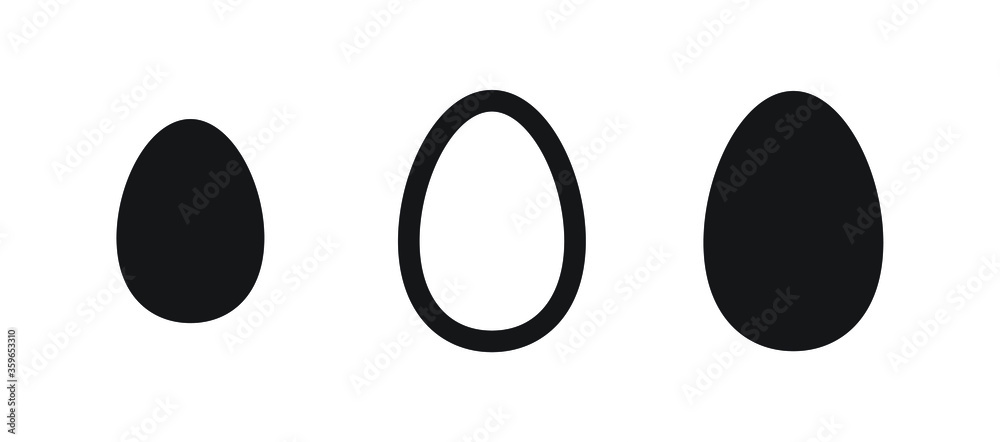 Set of black egg icons Stock Vector | Adobe Stock