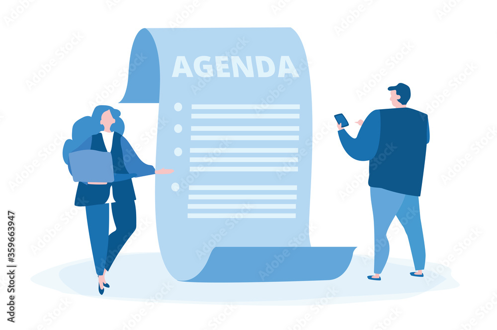 Meeting agenda, Vector illustration for web banner, infographics ...