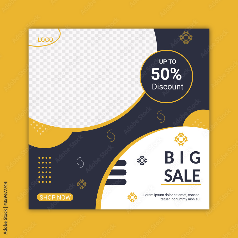 Social Media Facebook Post Template Design Stock Vector | Adobe Stock