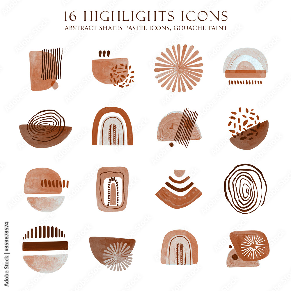 Highlight Icons. Instagram Story Icons. Abstract simple shapes covers ...