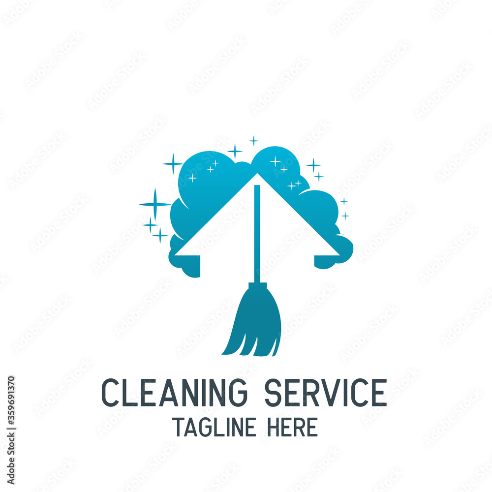 cleaning service logo with text space for your slogan, tagline, vector ...