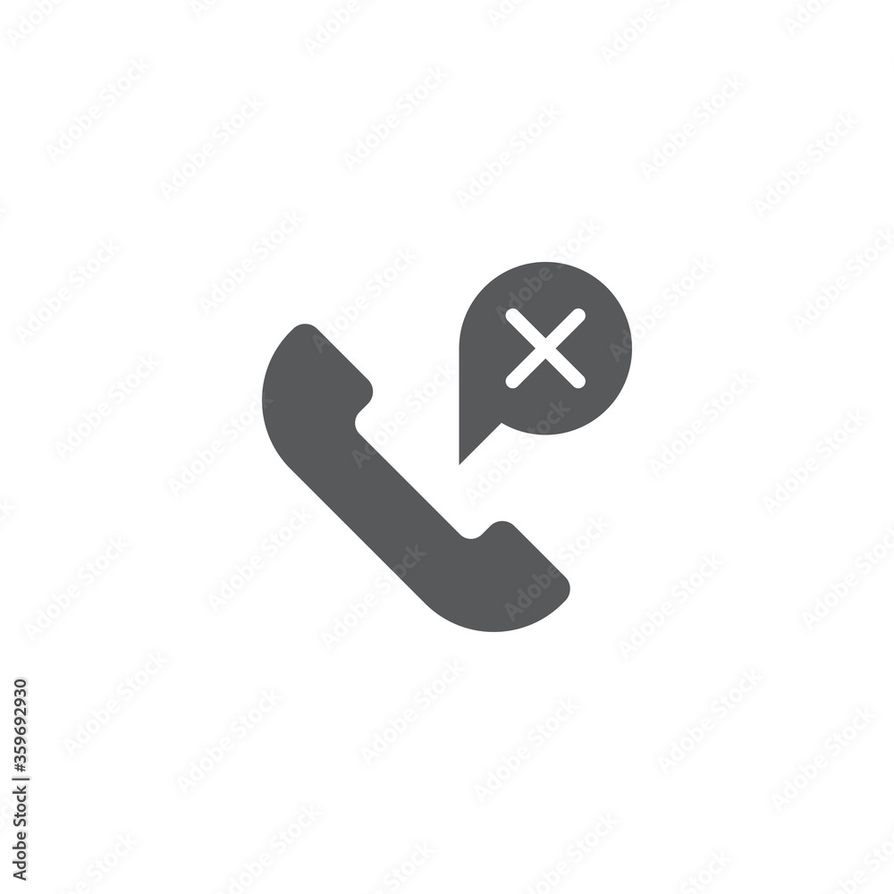 Missed phone call vector icon symbol isolated on white background Stock ...