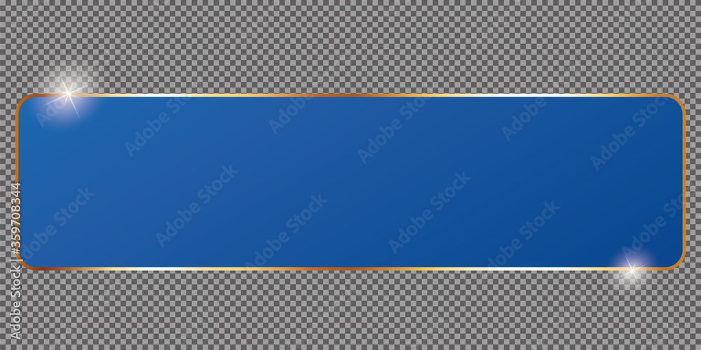 blue banner with golden frame and on transparent background Stock ...