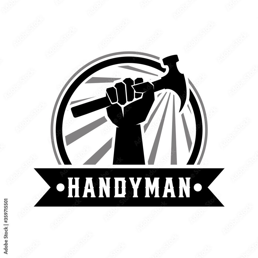 Handyman Logo. Hammer Logo Design Vector Stock Vector | Adobe Stock