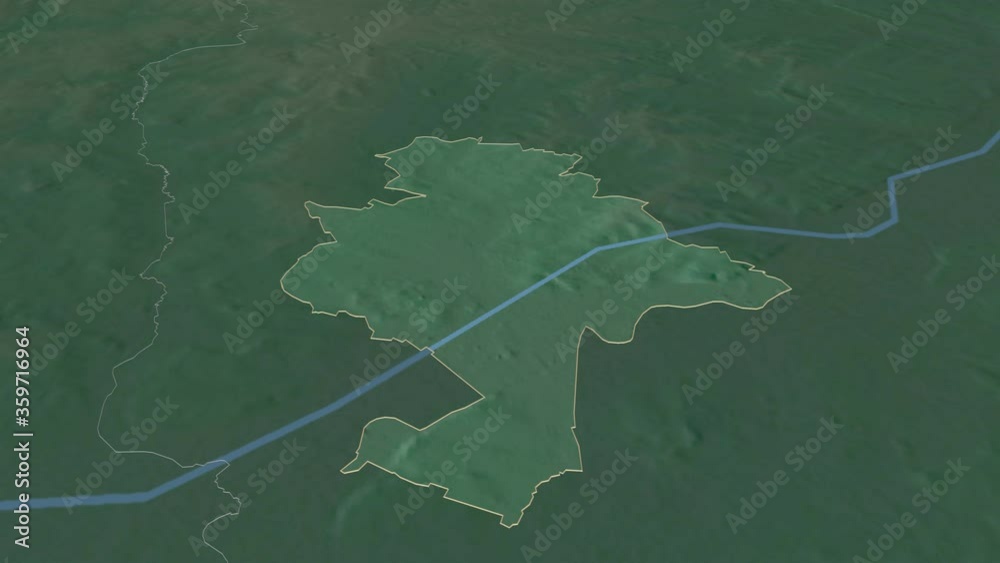 Nottingham, unitary authority with its capital, zoomed and extruded on ...