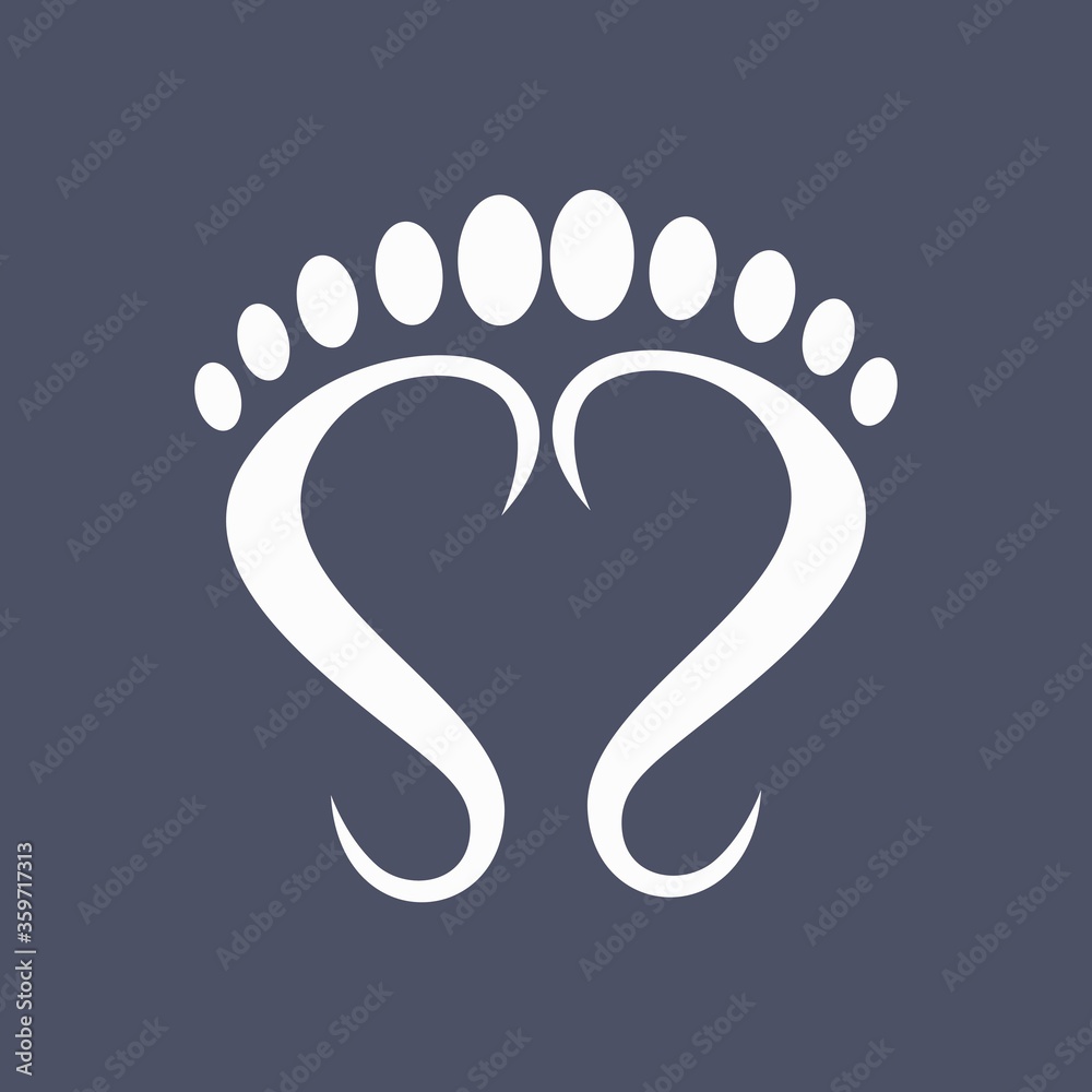 Foot template design. Creative logo, symbol, icon, emblem, letter S ...