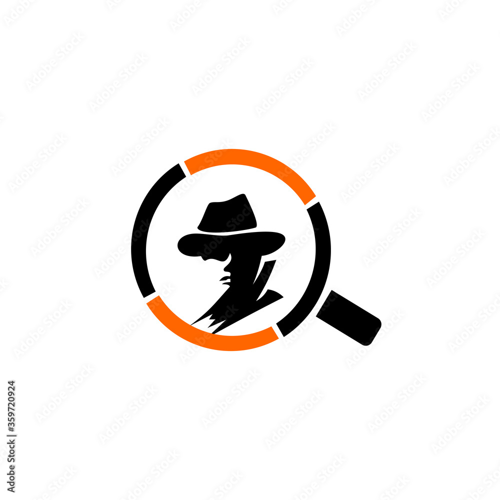 Hacker Icon, spy agent, Security shield. .Logo for buttons, websites ...