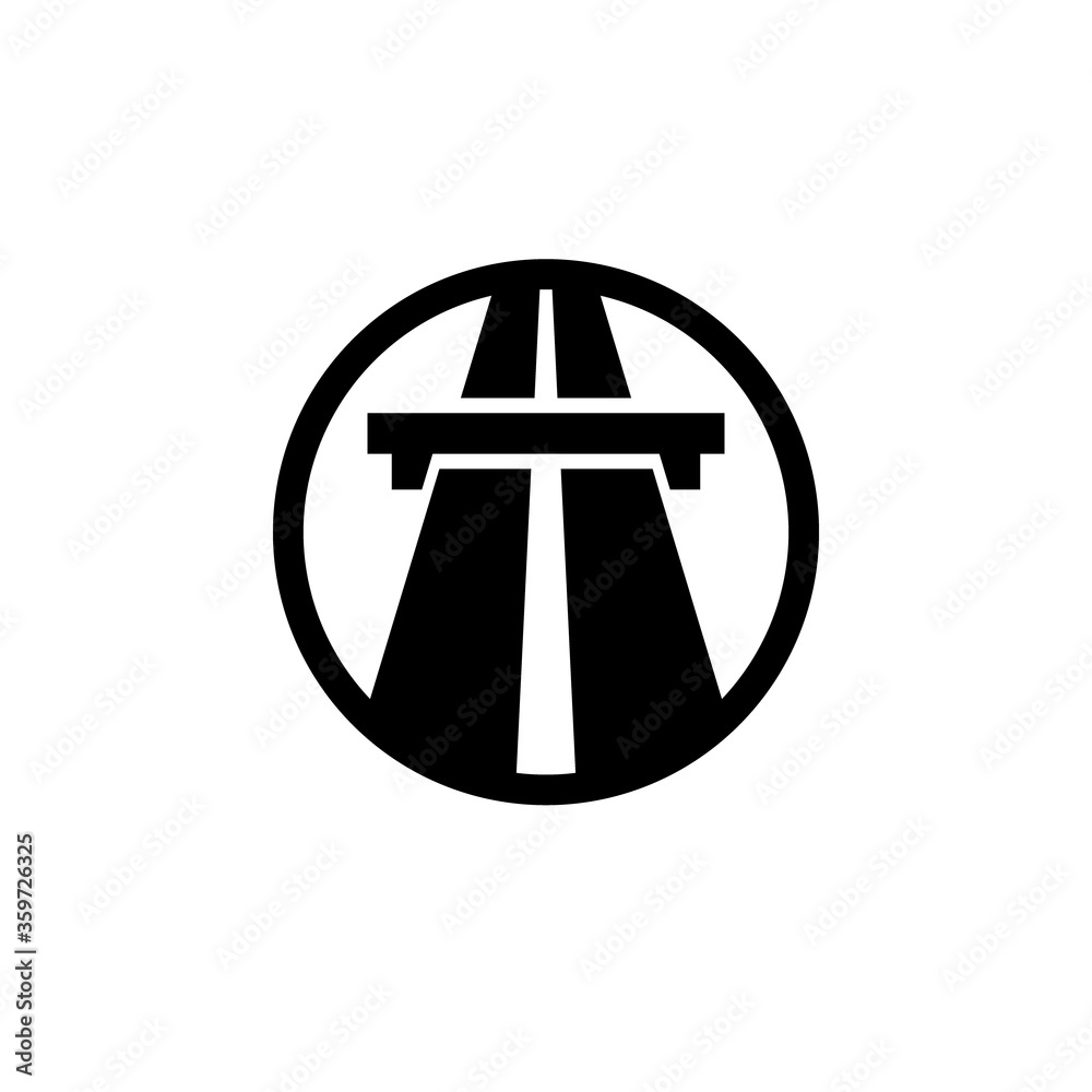 Toll plaza black icon. Clipart image isolated on white background Stock ...