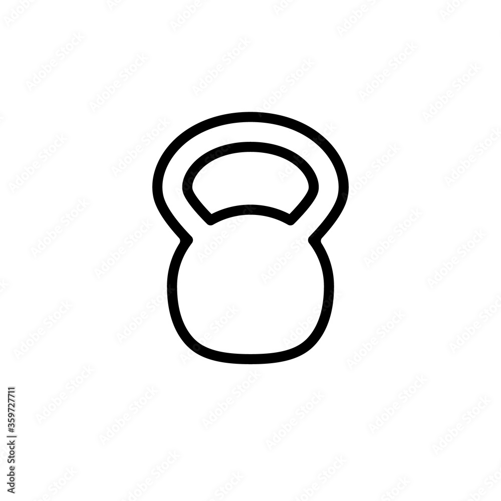 Kettlebell outline icon. Clipart image isolated on white background ...