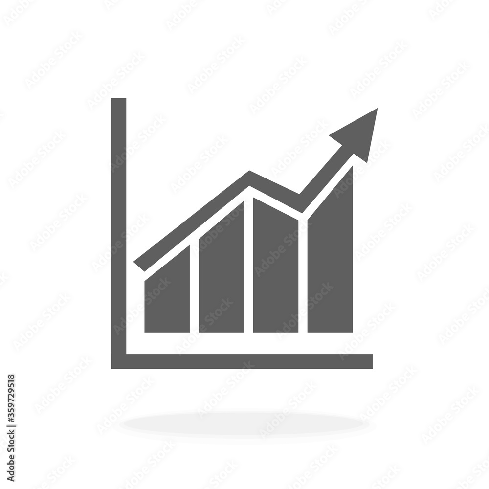 Marketing Bar Chart Graph Economic Up Turn Growth - Icon Vector ...