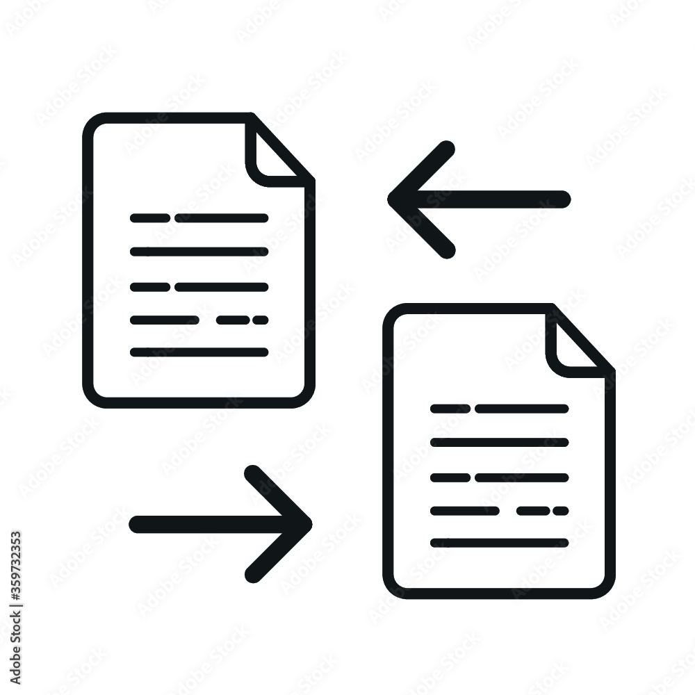 Transfer files line icon, outline vector sign, linear style pictogram ...