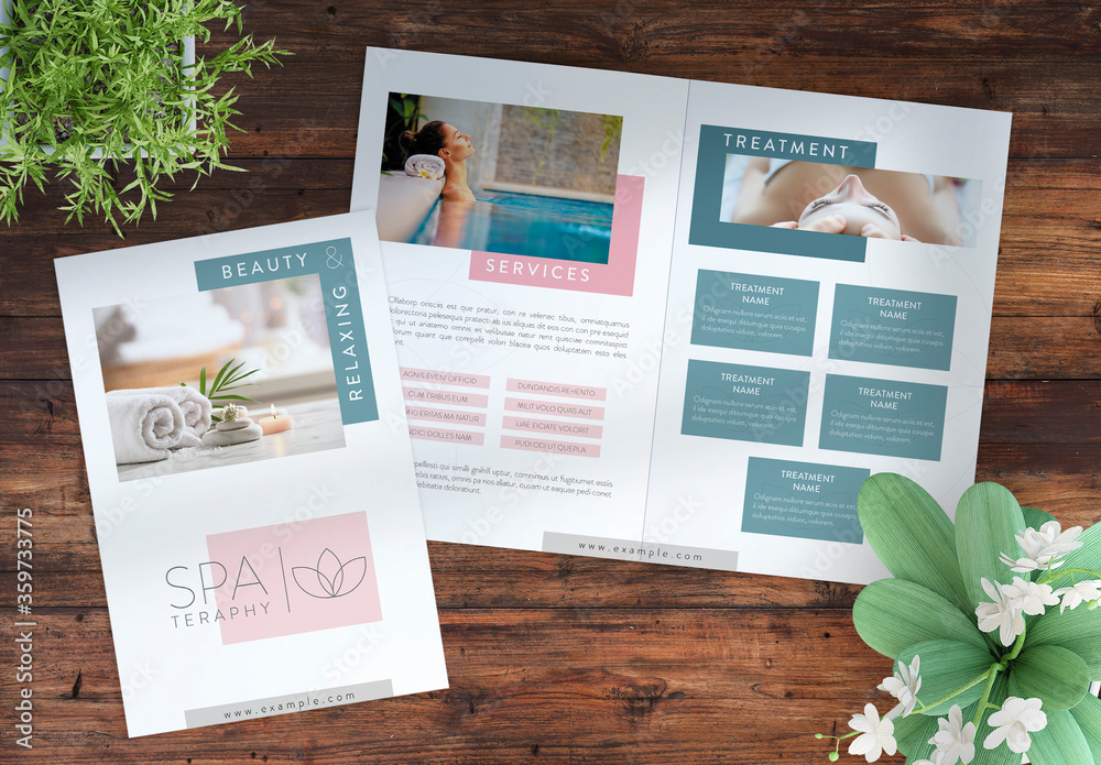 Spa Beauty Bifold Layout Stock Template | Adobe Stock