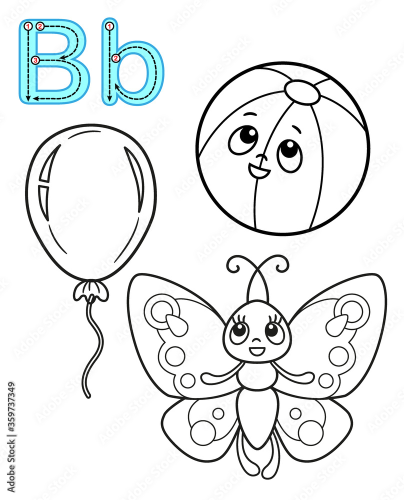 Printable coloring page for kindergarten and preschool. Card for study ...